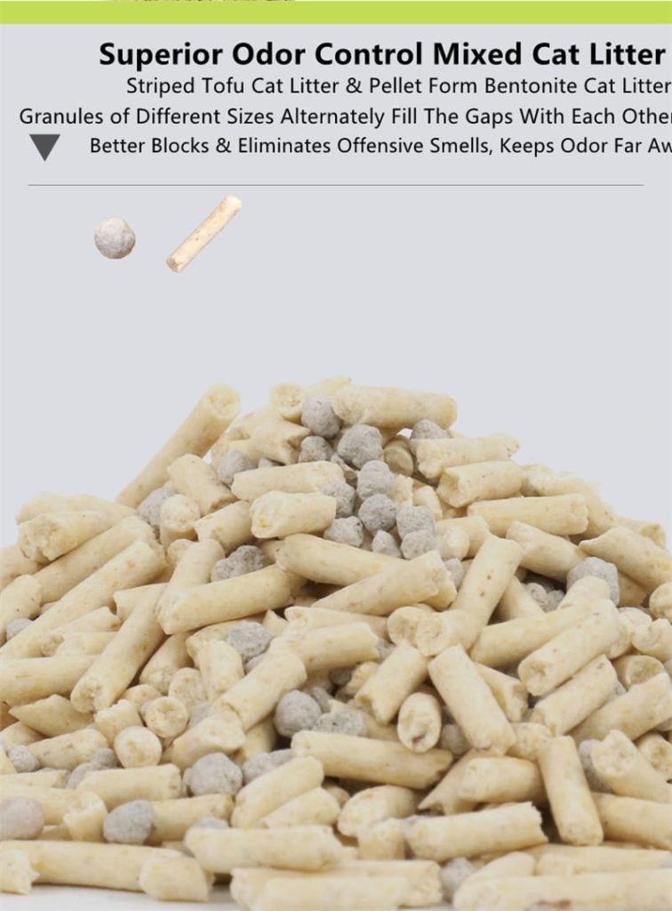 OEM Premium Clumping 2 N 1 Mixed Cat Litter Bentonite Mixed Tofu cat ...